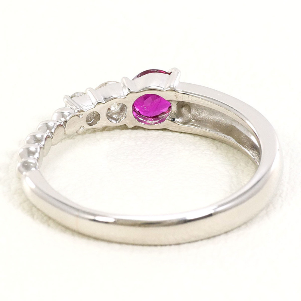 OTHERS | Jewelry | Pt90 Platinum Ring Ruby 036 Ct Diamond 03 Total ...